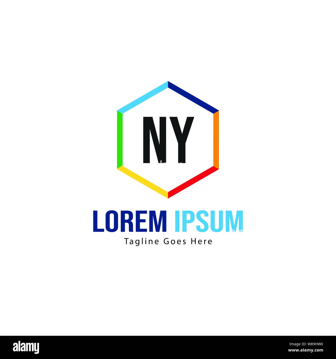 Initial NY logo template with modern frame. Minimalist NY letter logo ...