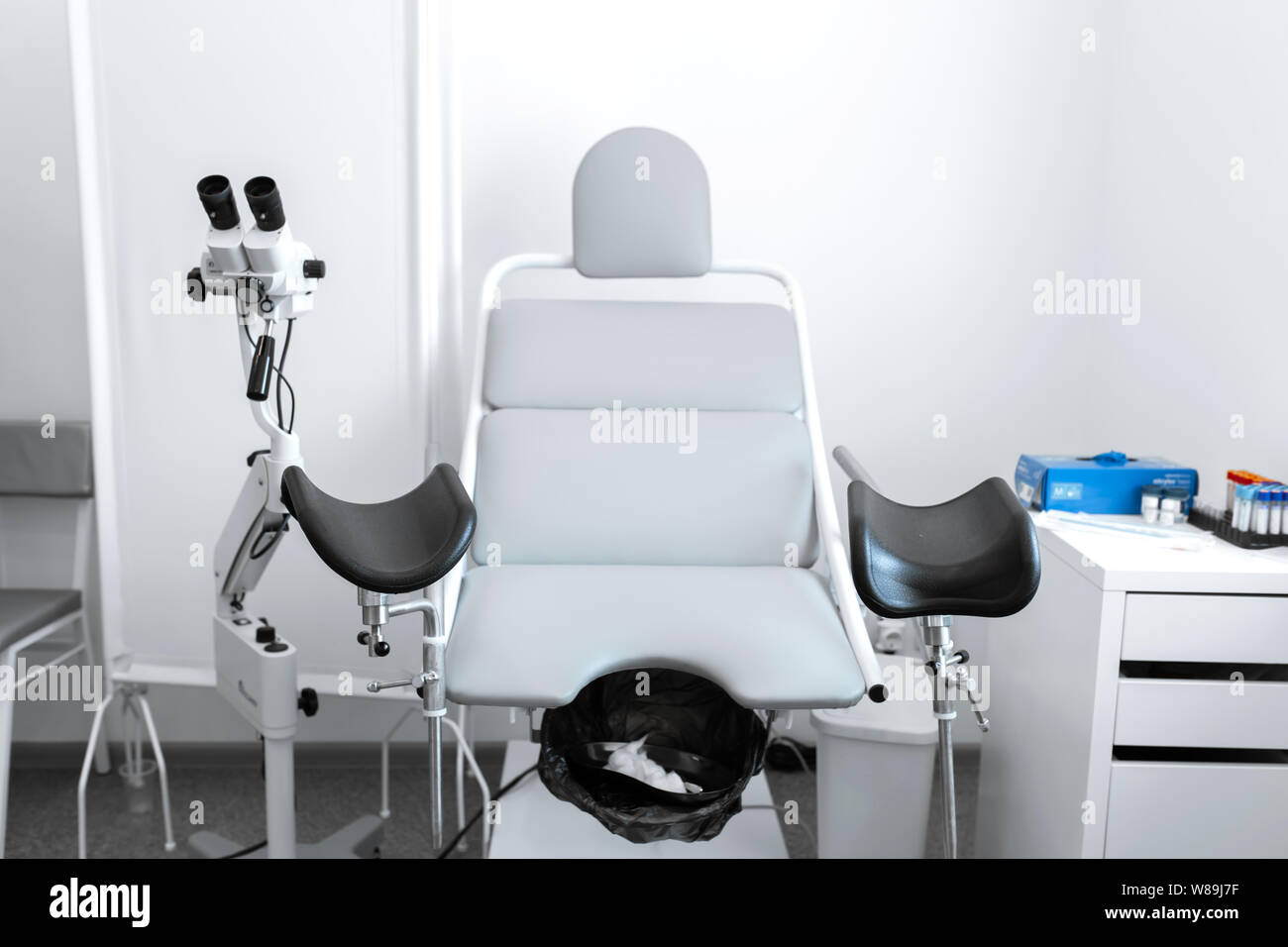 gynecological chair in a light gynecologist's office Stock Photo - Alamy