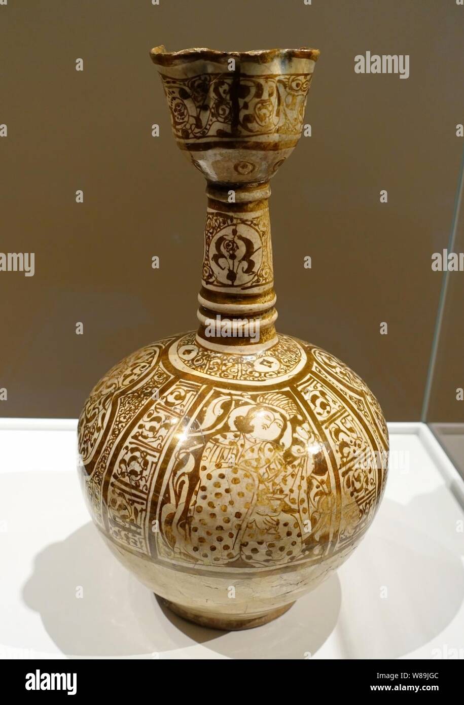 Decanter, Iran, late 12th to early 13th century AD, lustre painted ...