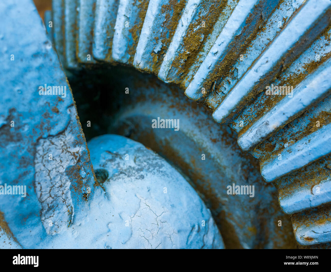 blue big old gears mesh Stock Photo - Alamy
