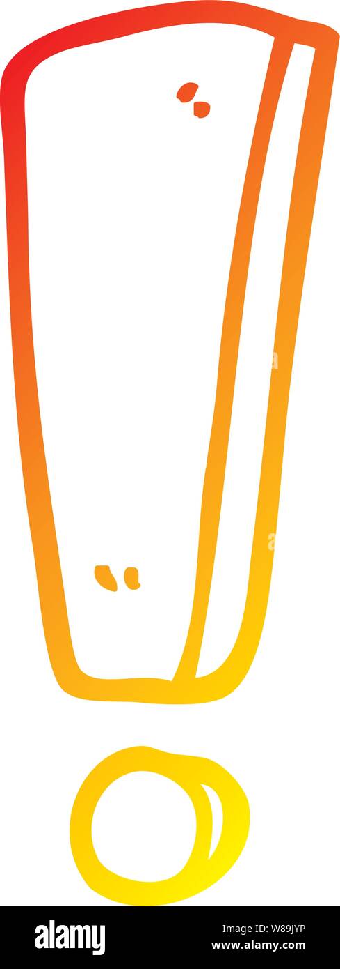 warm gradient line drawing of a cartoon exclamation mark Stock Vector ...