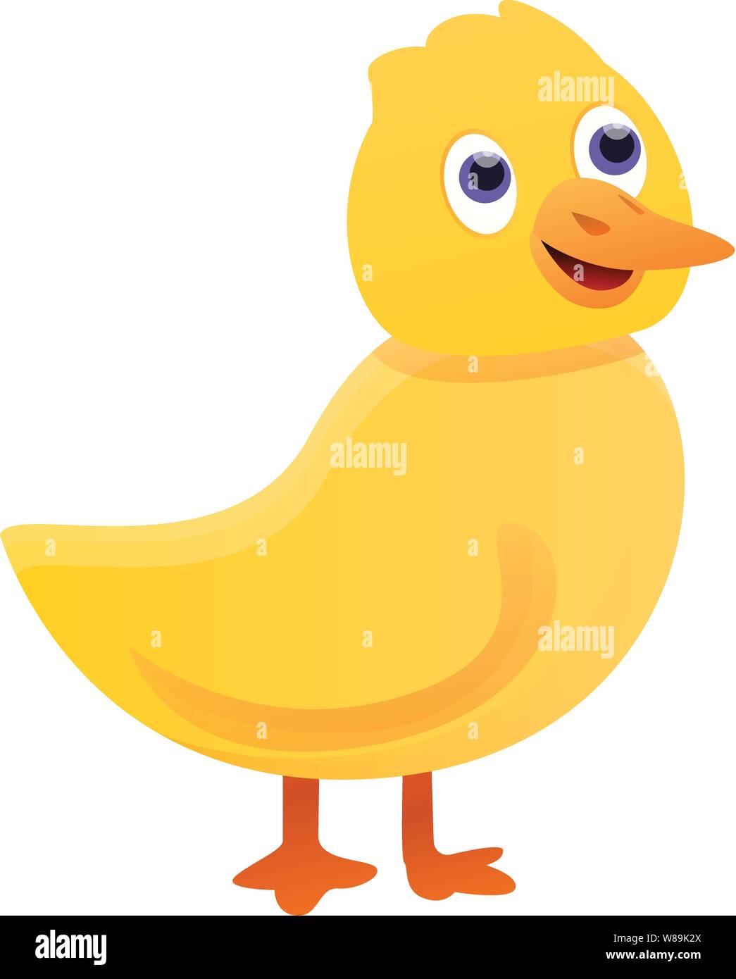 Yellow cute duck icon. Cartoon of yellow cute duck vector icon for web ...