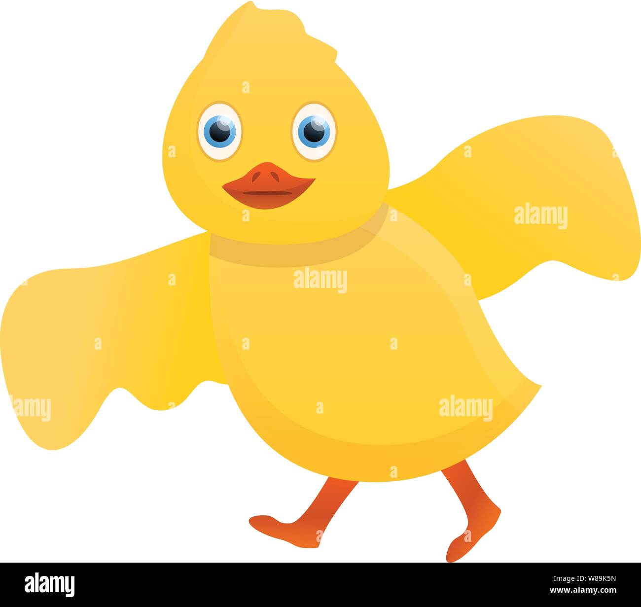 Yellow duck try to fly icon. Cartoon of yellow duck try to fly vector ...
