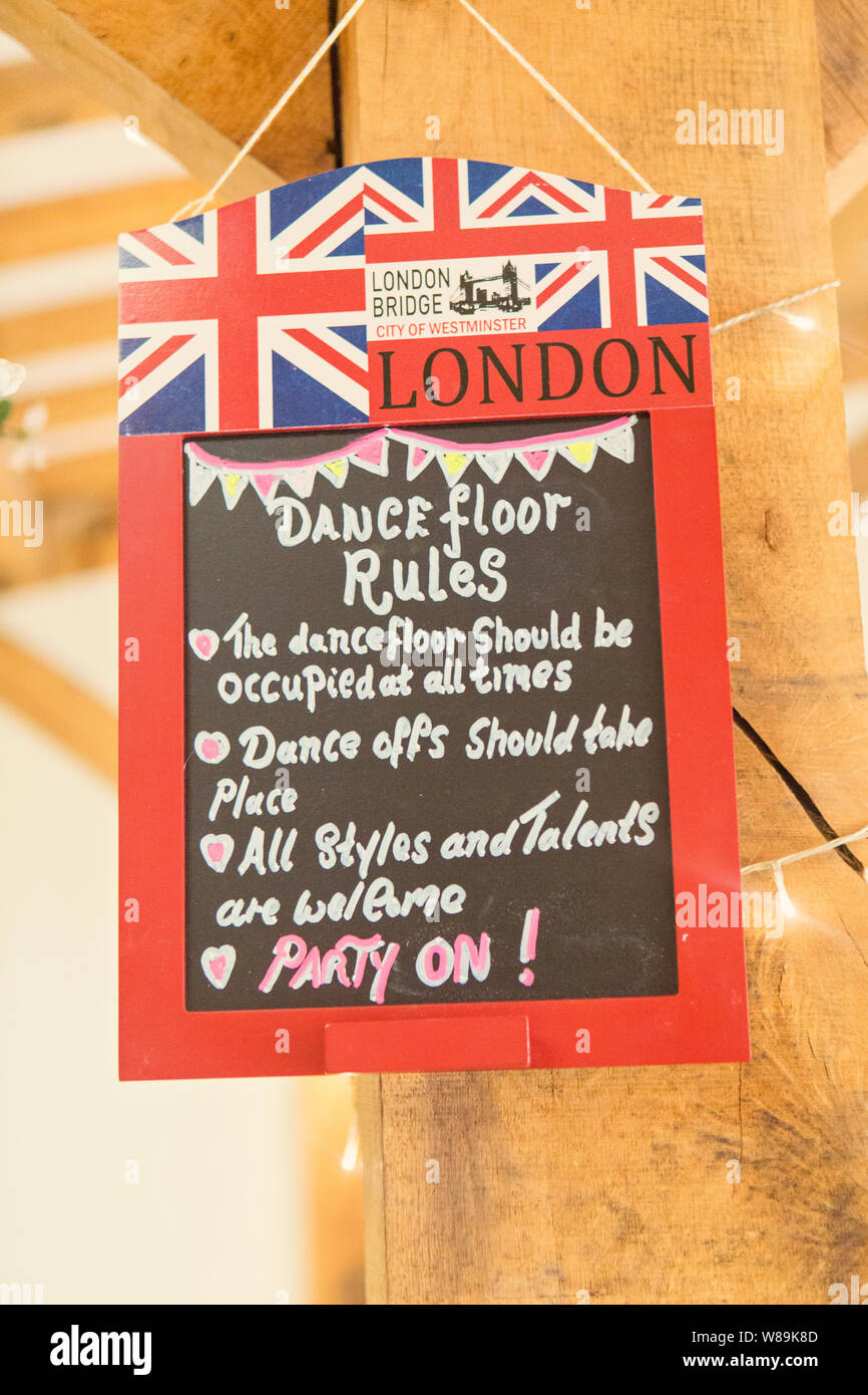 Dance Floor Rules Blackboard Sign Stock Photo - Alamy