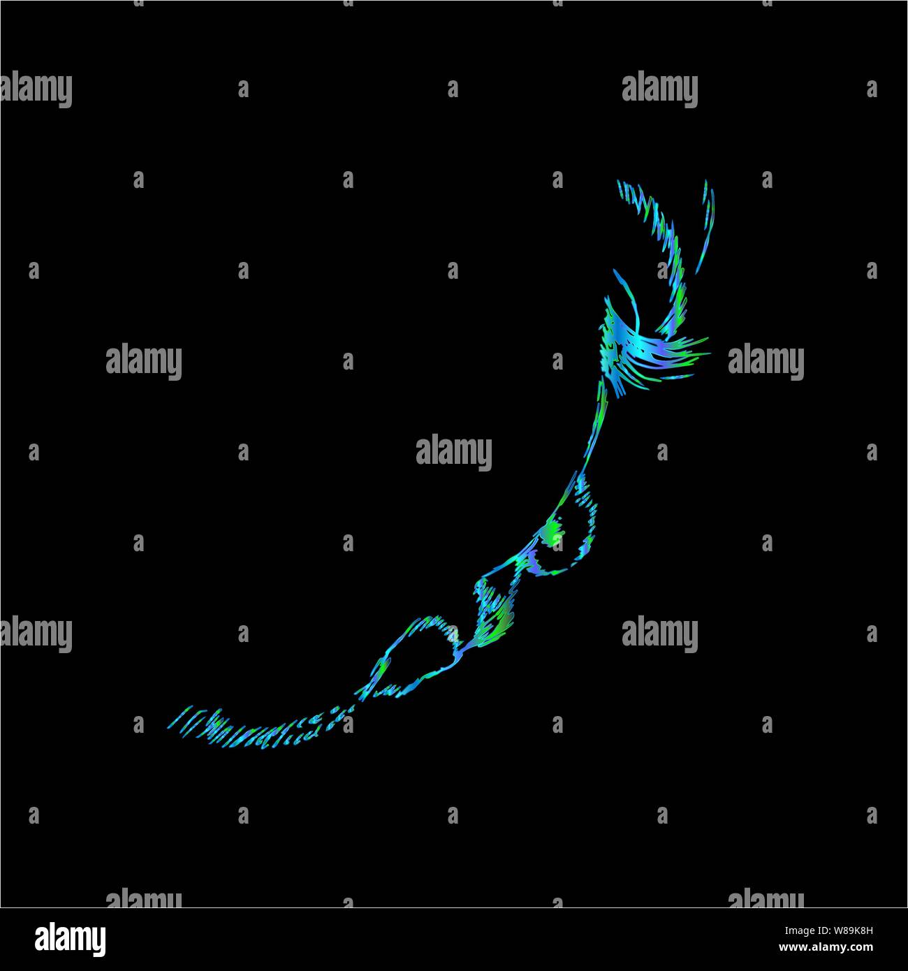 Gradient illustration of the profile of the bottom view in the shading ...