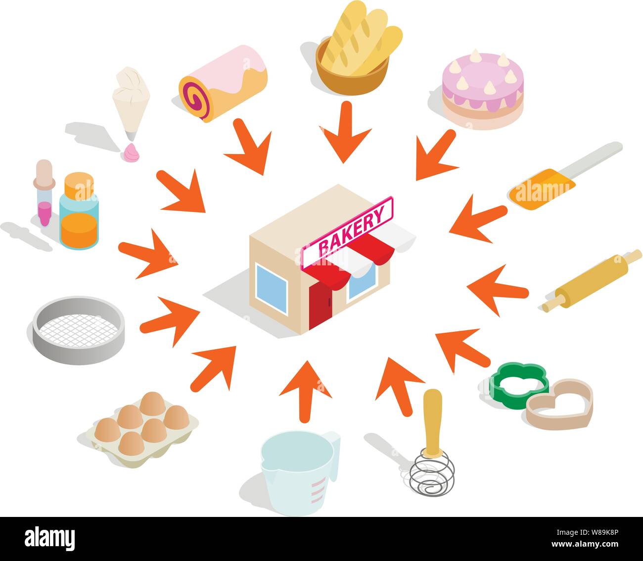 Bakery concept banner, isometric style Stock Vector Image & Art - Alamy