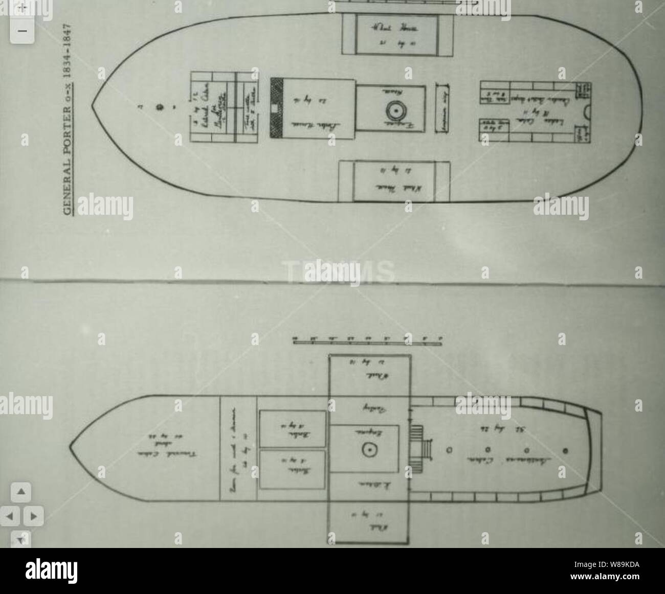 Deckplans of the General Porter Stock Photo - Alamy