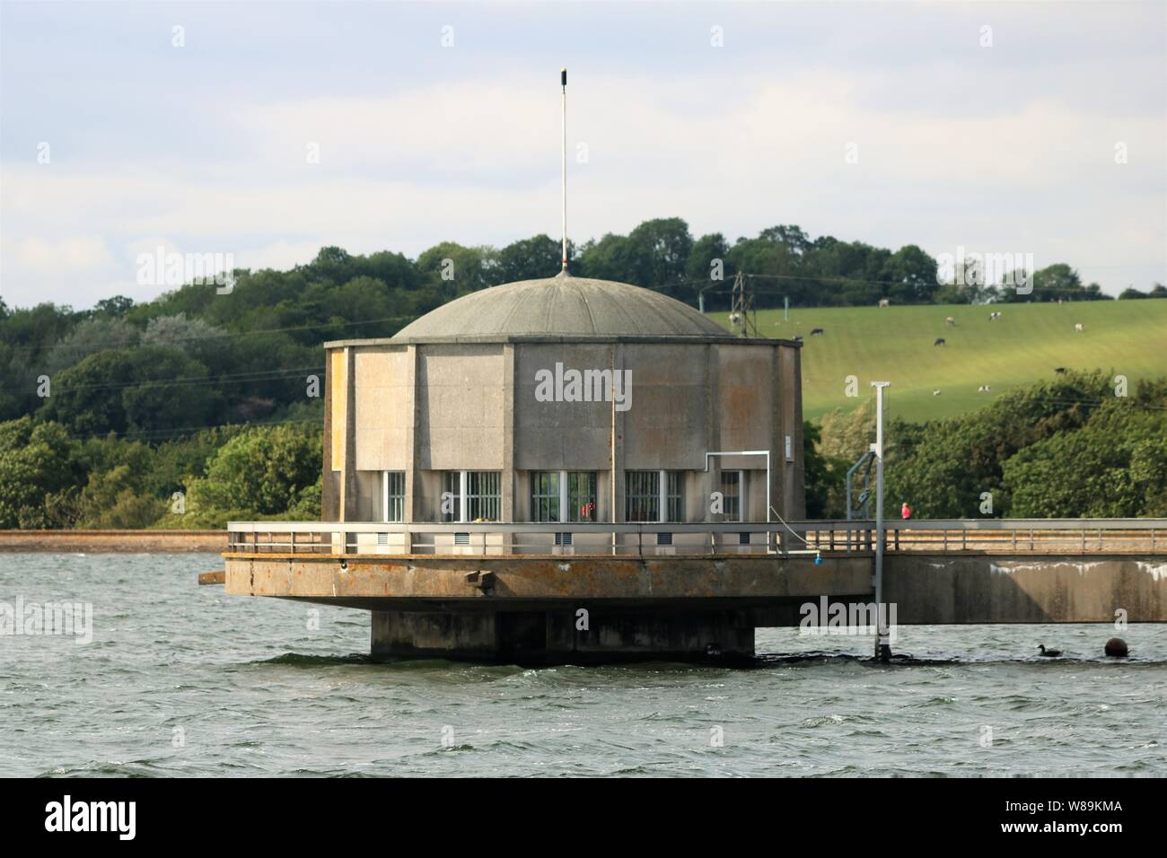 Thames Water Treatment Plant Reservoir, Oxfordshire, UK. Plant works ...