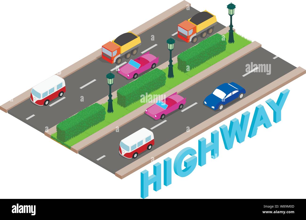 Highway concept banner, isometric style Stock Vector Image & Art - Alamy