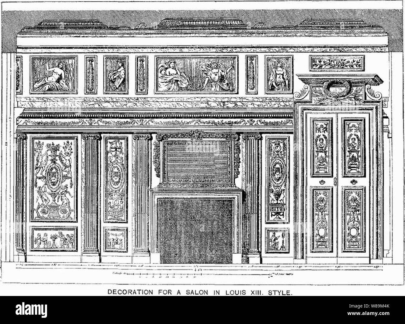 Decoration of a Salon in Louis XIII. Style Stock Photo - Alamy