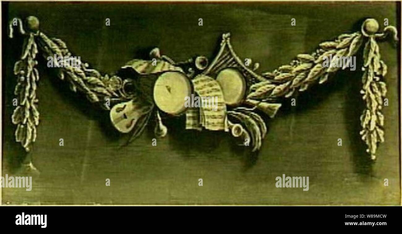 Decorative Painting with Garland with Musical Instruments en Musical ...