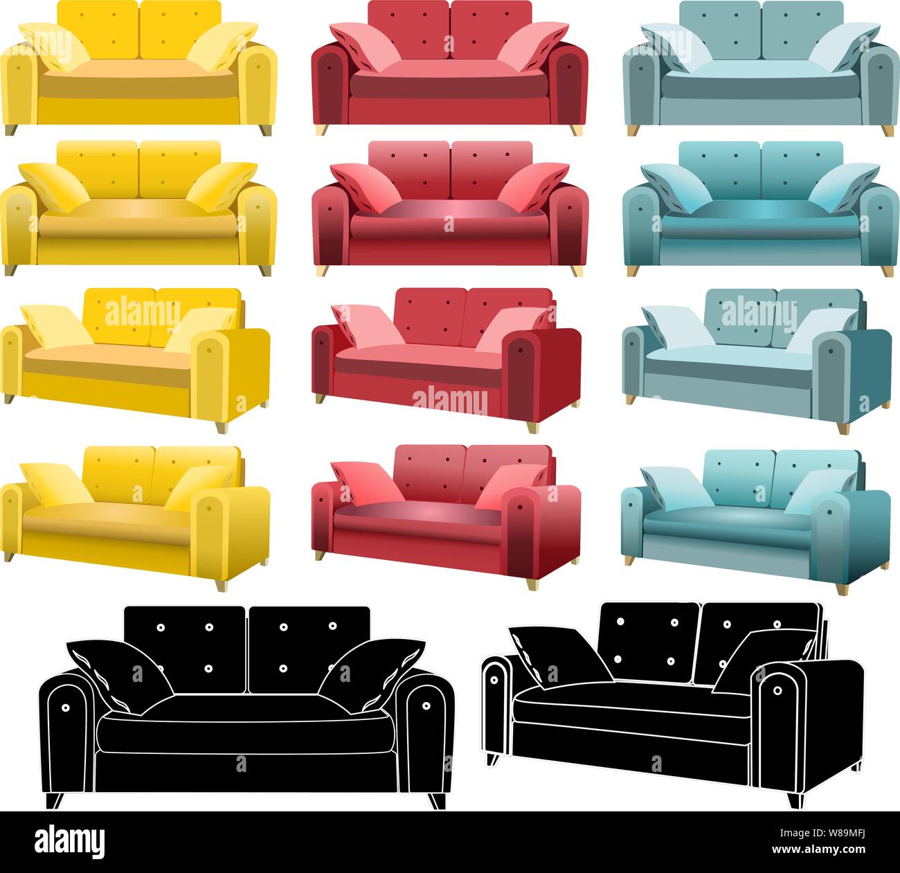 Stylish home comfortable lounge Stock Vector Images - Alamy