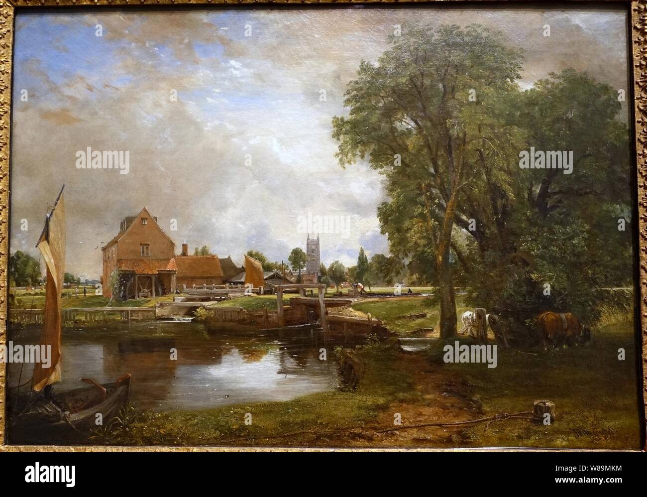 Dedham Lock and Mill, John Constable, 1820, oil on canvas Stock Photo ...