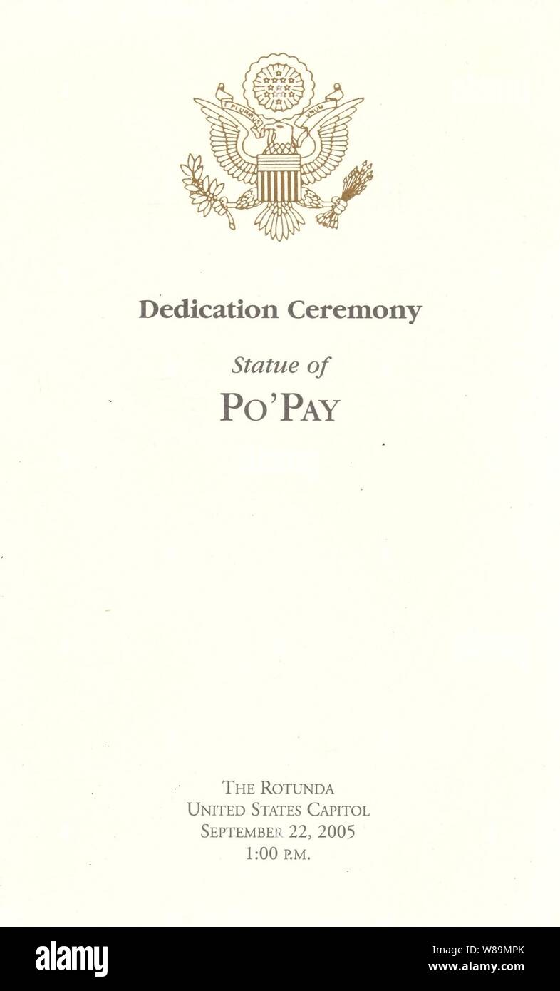 Dedication of Po'pay statue Stock Photo - Alamy