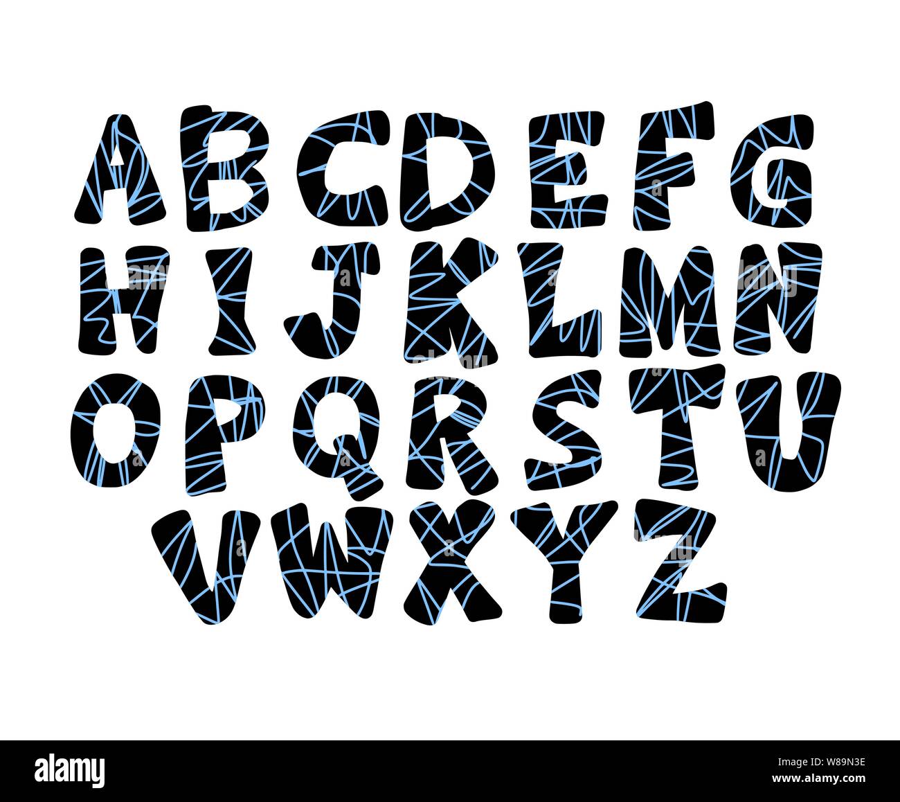 Stylized alphabet. Typography modern design. Vector letters set Stock ...