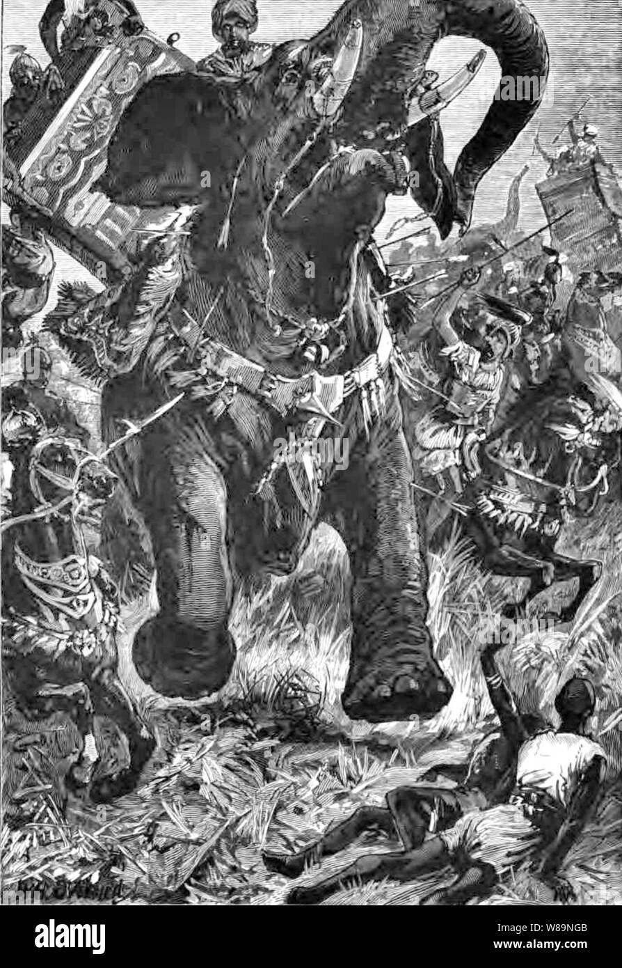 Defeat of Porus by the Macedonians Stock Photo - Alamy