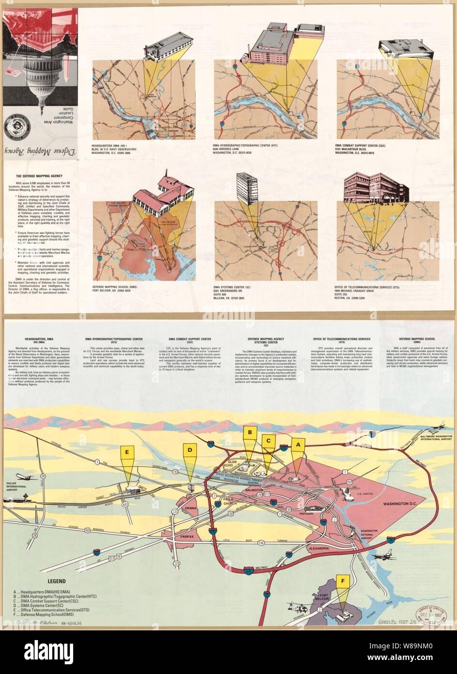 Defense Mapping Agency, Washington area component location guide Stock ...