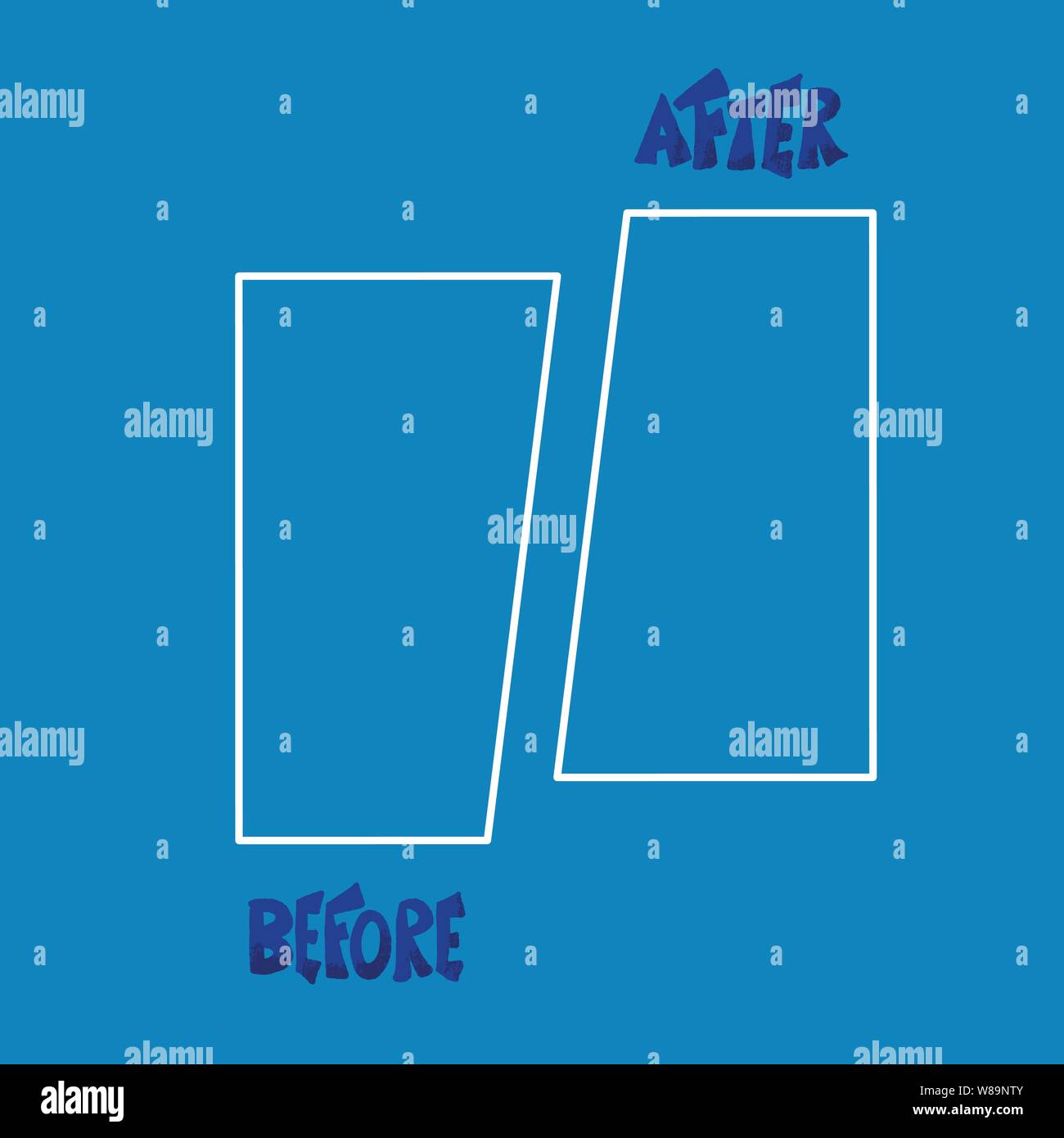 Before and after template with frames and lettering. Comparison concept ...