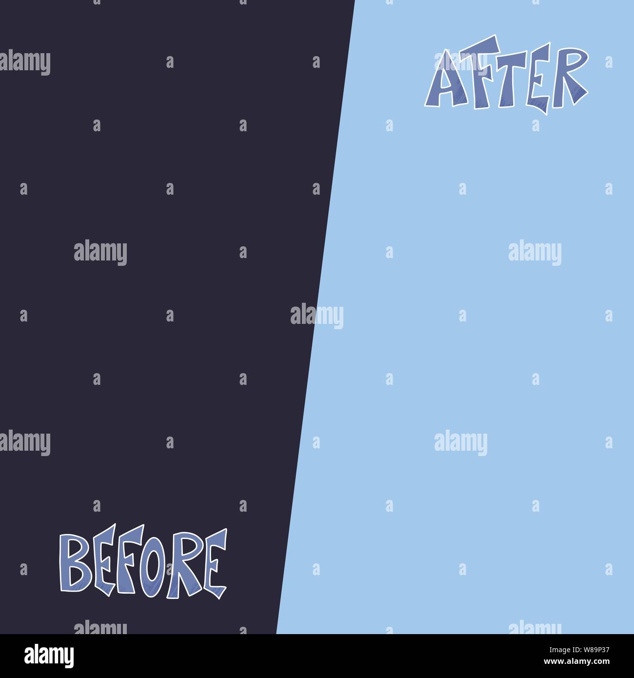 Before and after template screen. Comparison concept handdrawn text ...