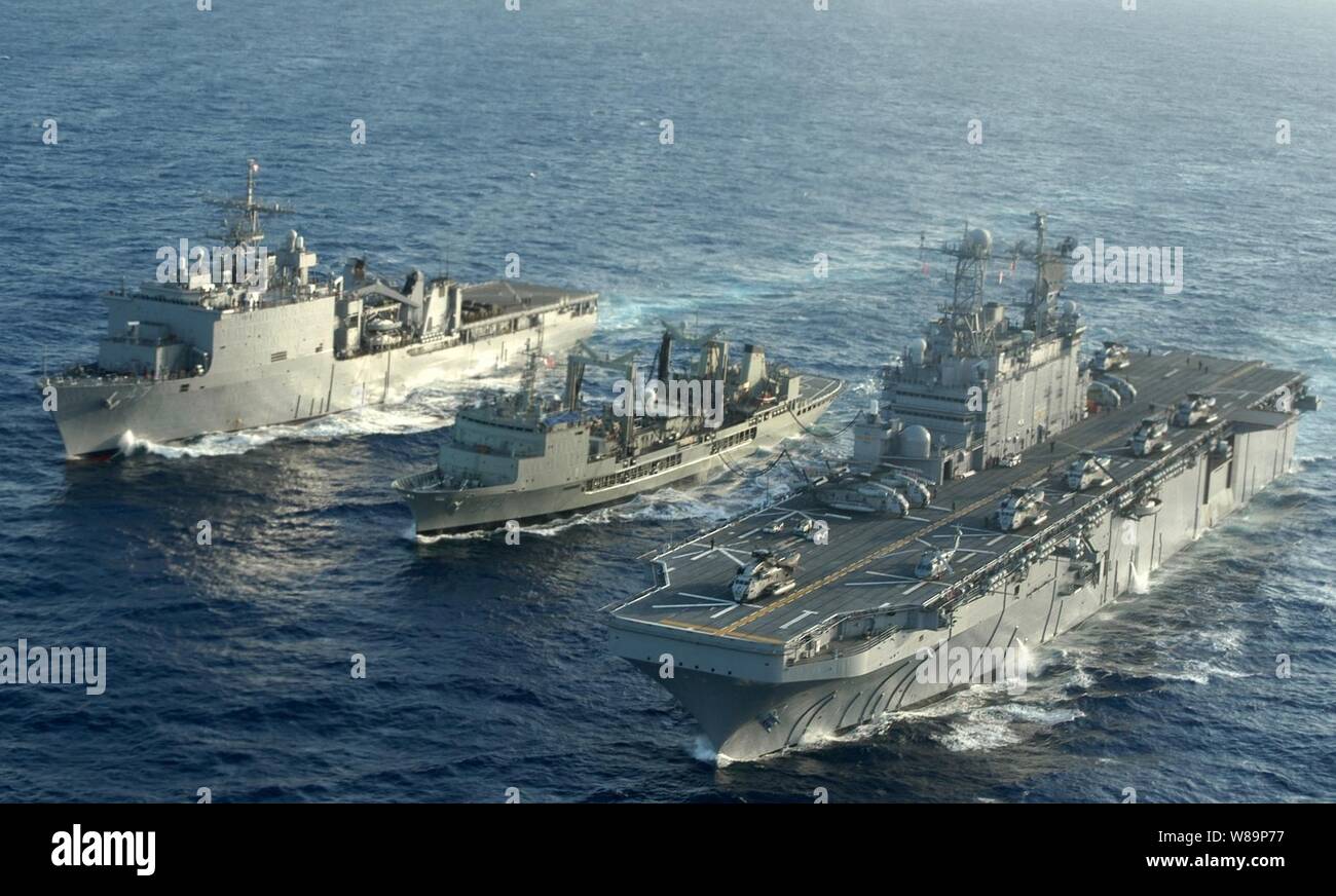 USS Rushmore (LSD 47) (left) HMAS Success (AOR 304) (center) and USS ...