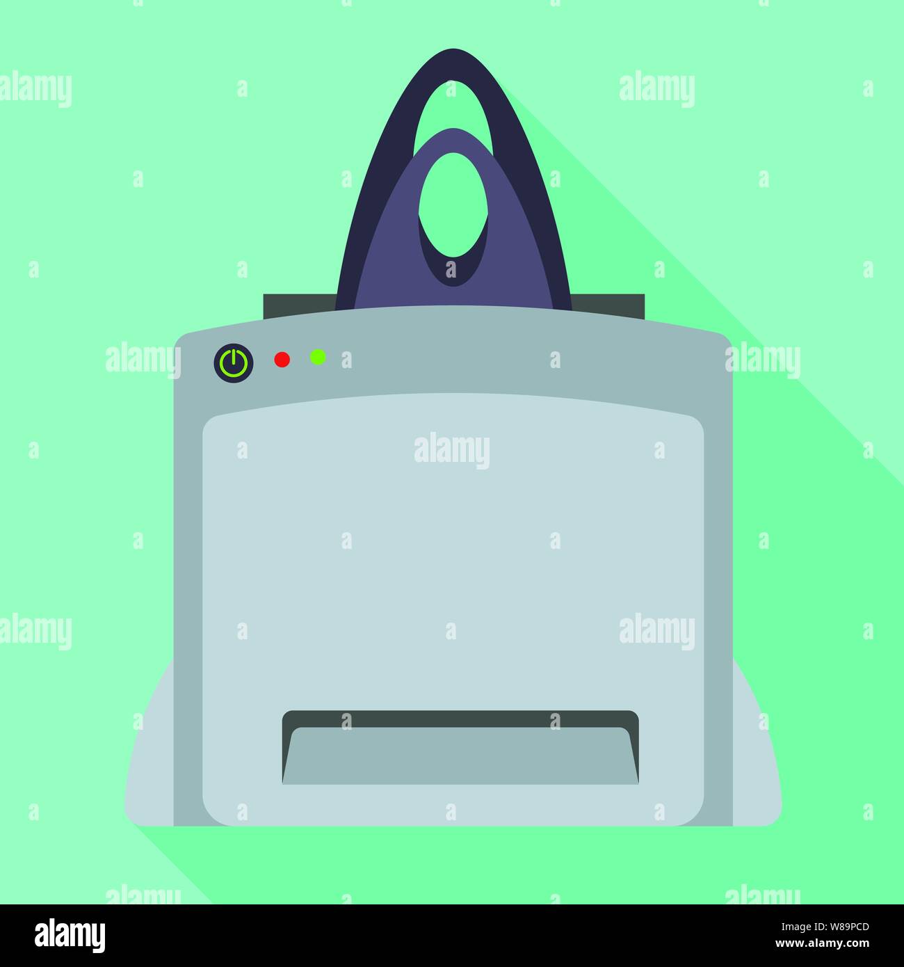 Top view printer icon. Flat illustration of top view printer vector ...