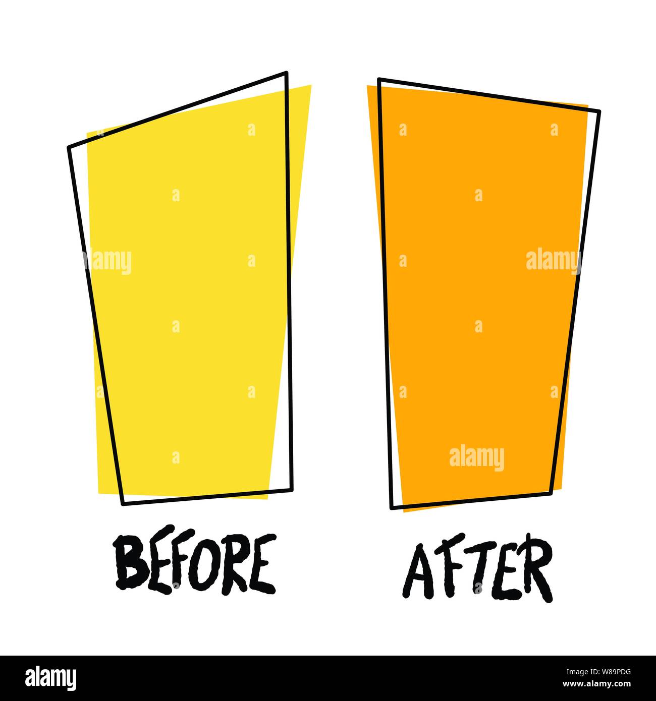 Before and after template background. Comparison concept with empty ...