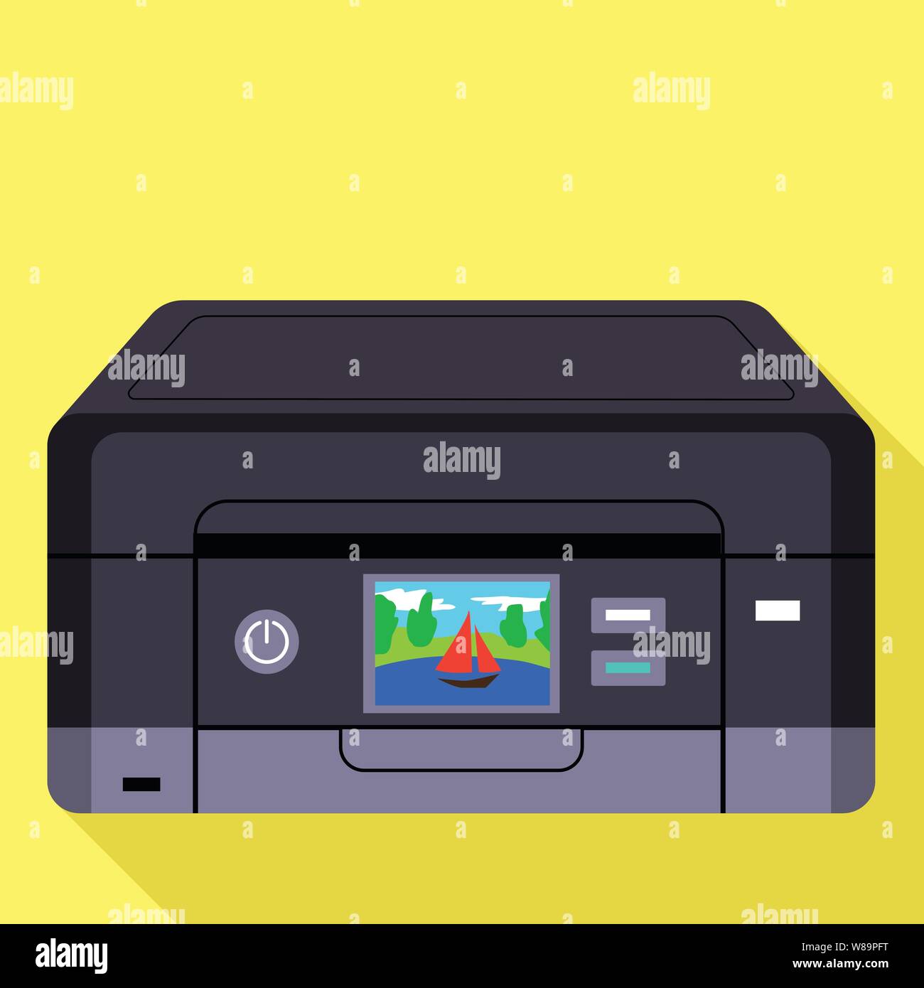Digital color printer icon. Flat illustration of digital color printer ...
