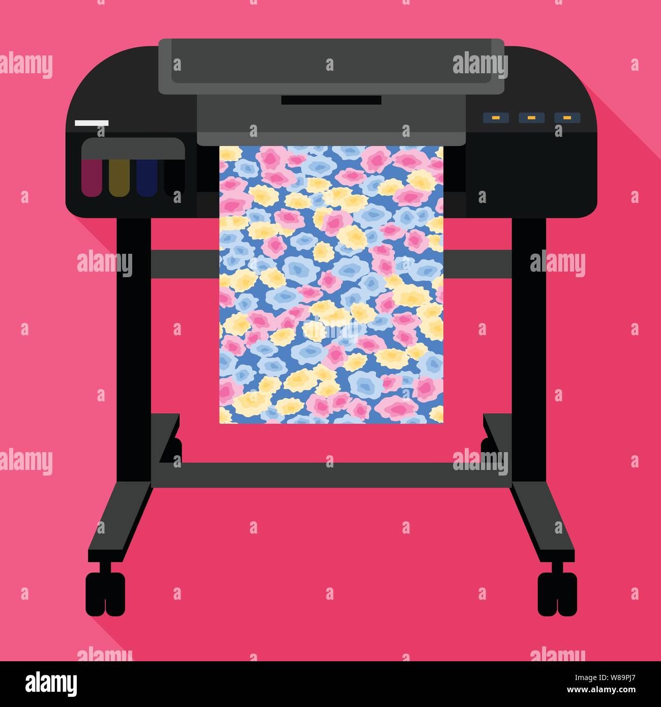 Color plotter icon. Flat illustration of color plotter vector icon for ...