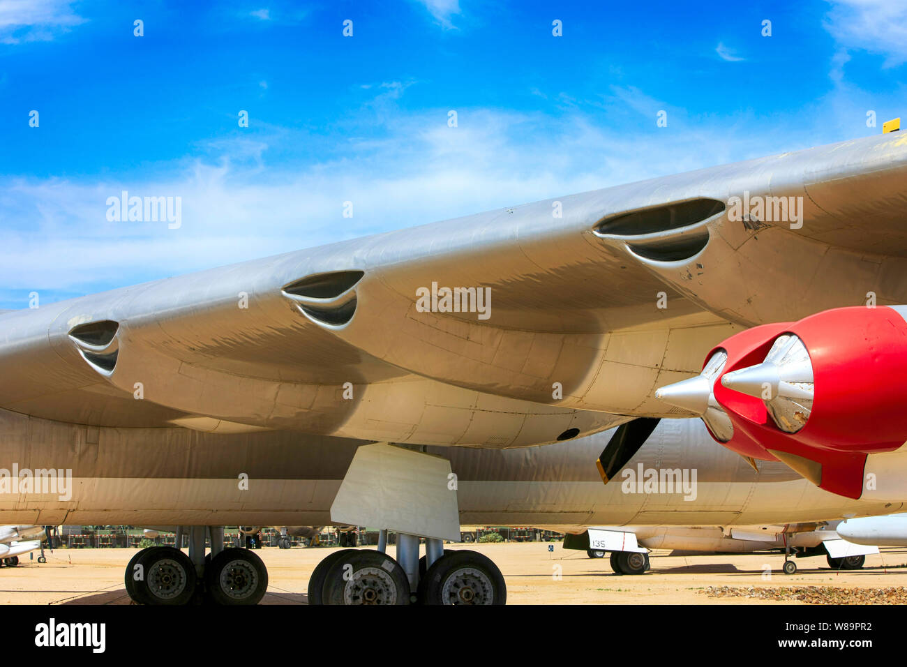 Three pusher-engine air intakes on the wing's leading edge of a Convair ...