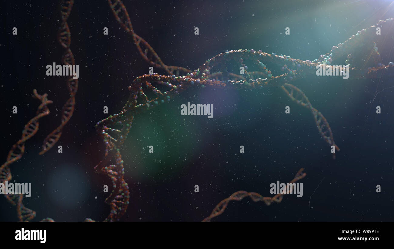DNA molecule, double helix in water Stock Photo - Alamy