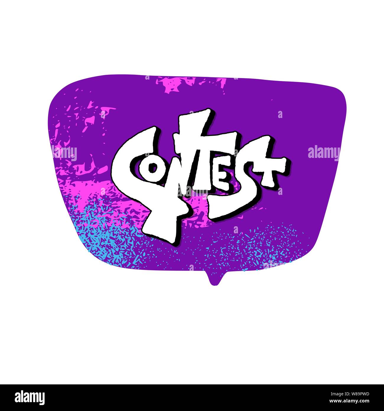 Contest word with speech bubble isolated. Text for competition announce ...