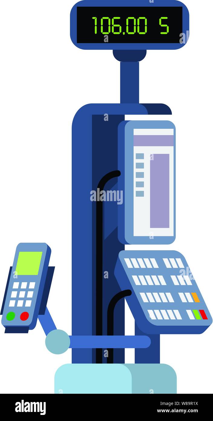 Cashier device icon. Flat illustration of cashier device vector icon ...