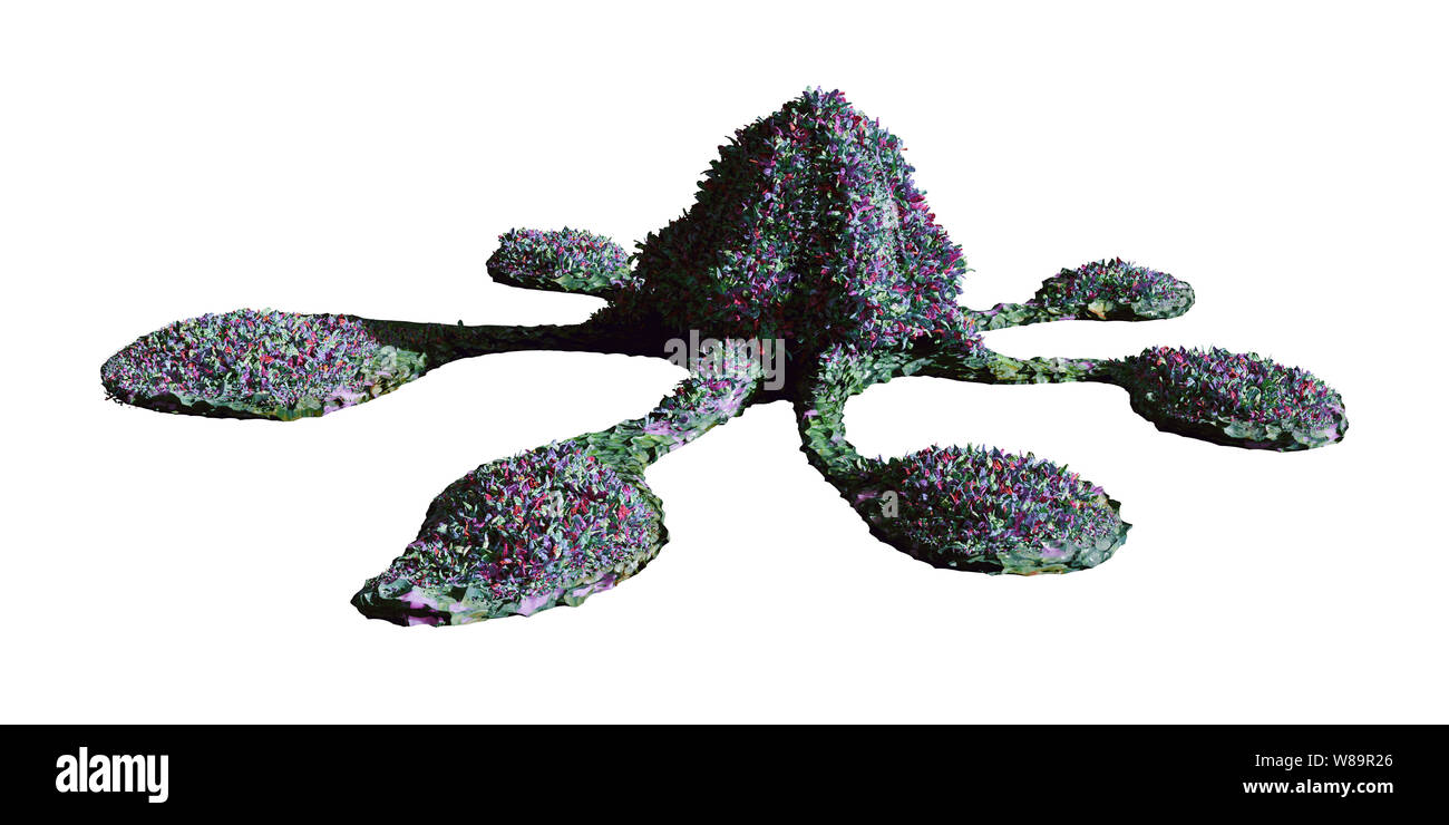 exotic alien plant, extraterrestrial world flora isolated on white ...