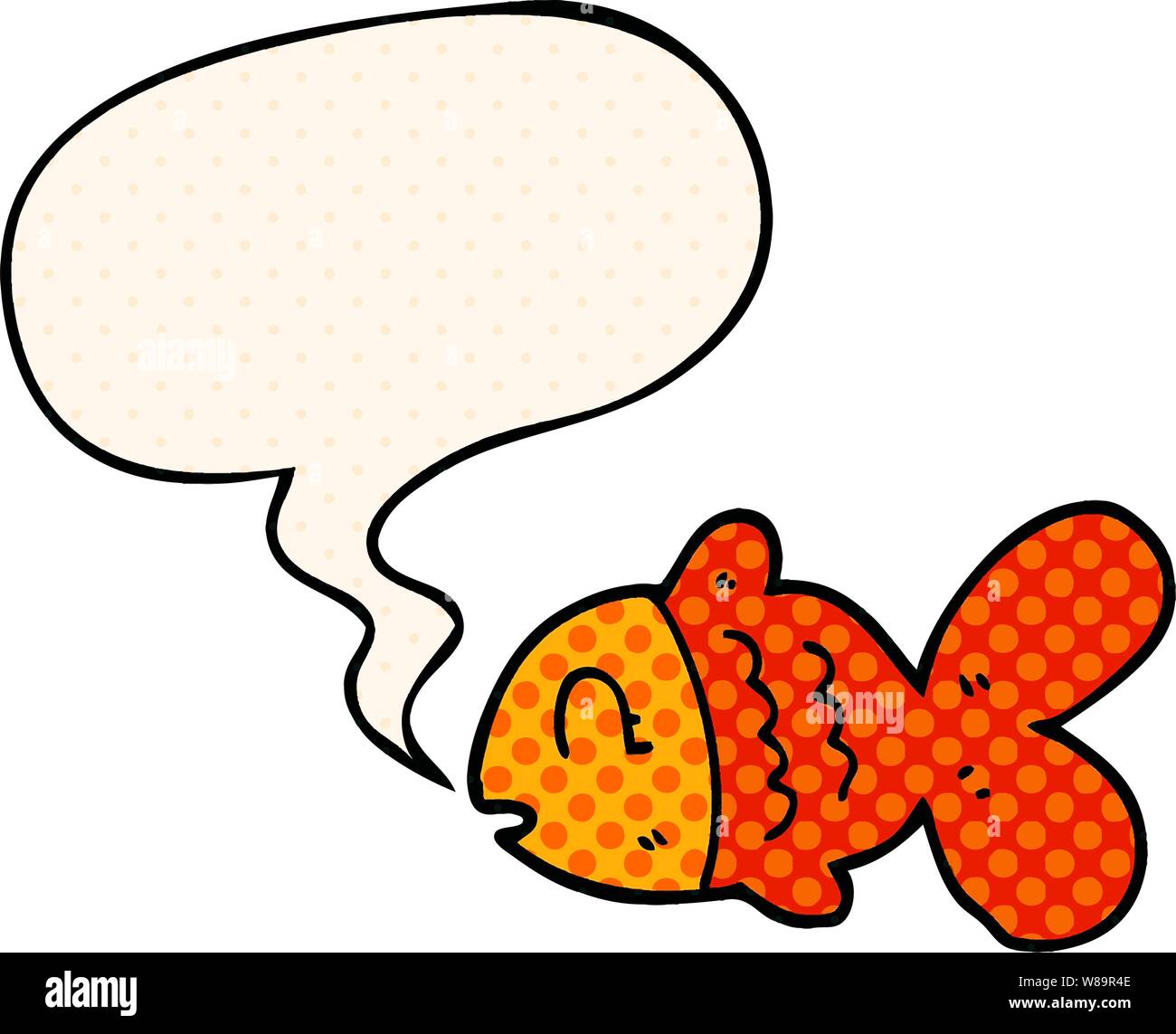 cartoon fish with speech bubble in comic book style Stock Vector Image ...