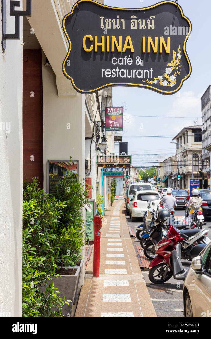 Phuket, Thailand - July 23rd 2014: Sign for the China Inn cafe and ...