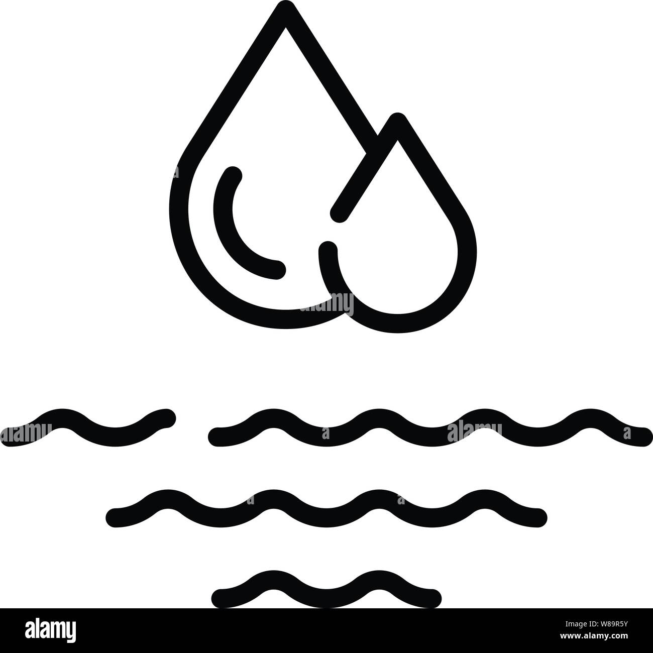 Water drop flood icon, outline style Stock Vector Image & Art - Alamy