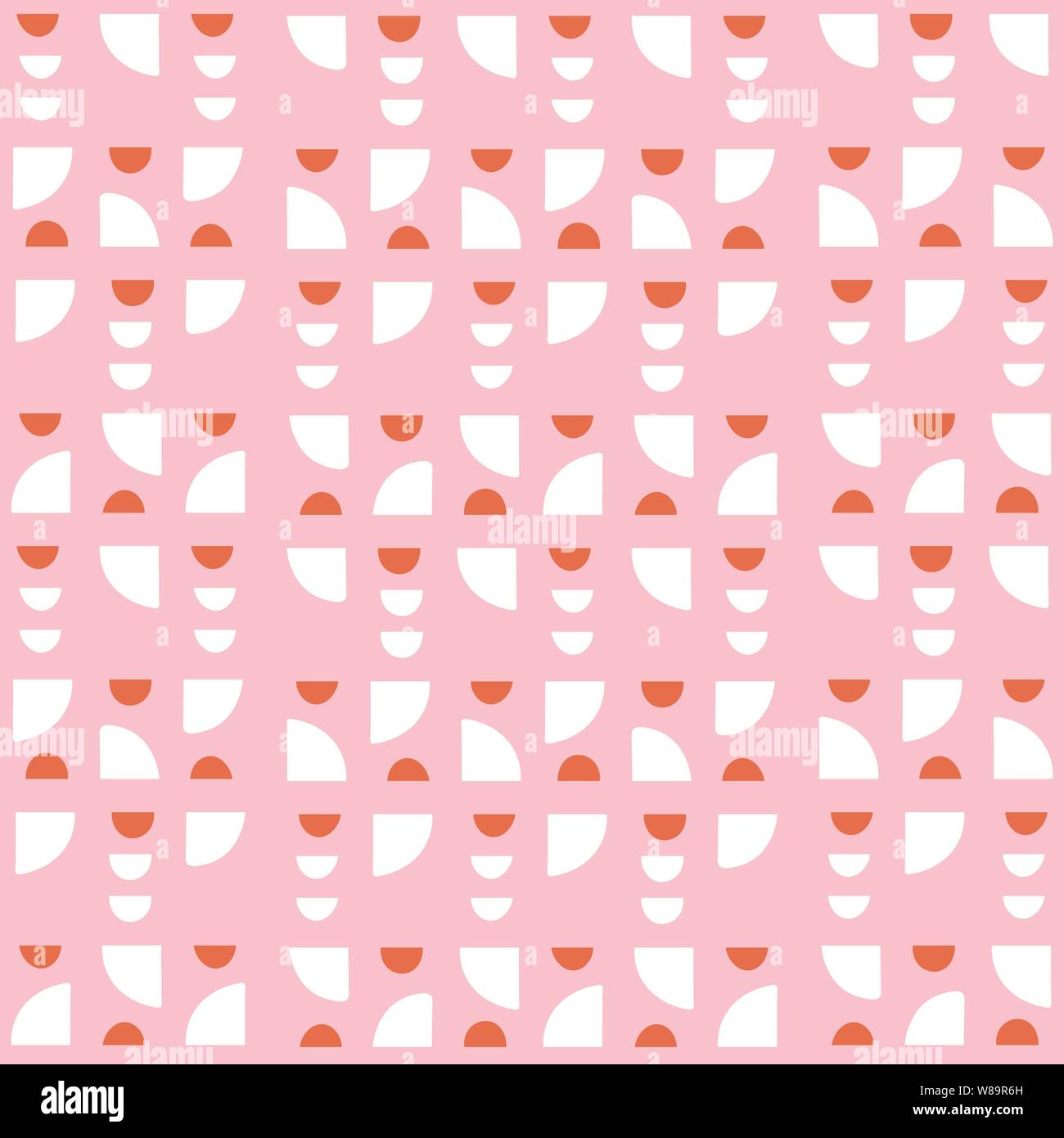 Abstract geometric seamless pattern in pink, orange and white. Modern ...