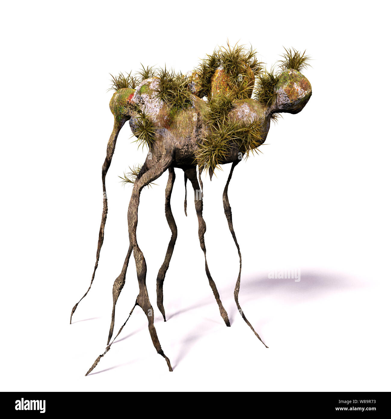 alien plant, extraterrestrial nature isolated on white background Stock ...