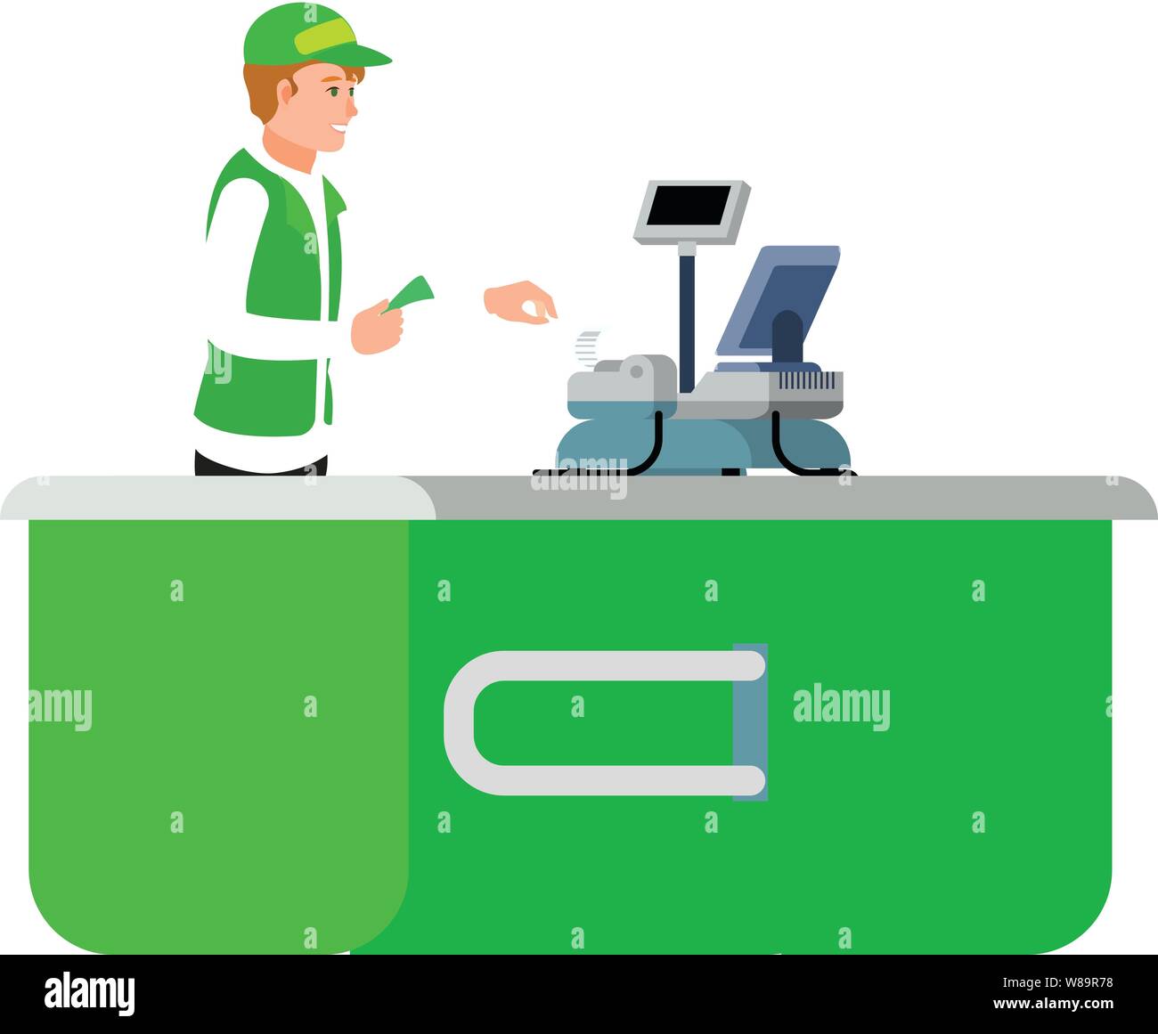 Shopping man salesperson Cut Out Stock Images & Pictures - Alamy