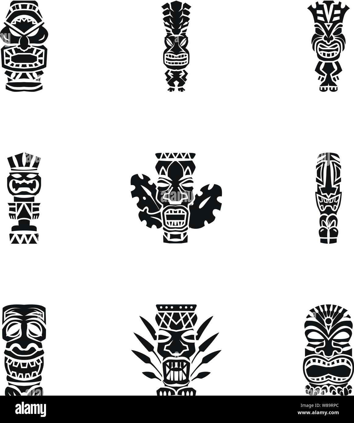 Aztec idol icon set. Simple set of 9 aztec idol vector icons for web ...