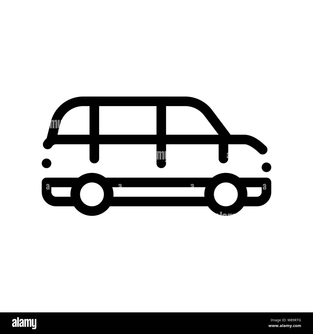 Public Transport Automobile Vector Thin Line Icon Stock Vector Image ...