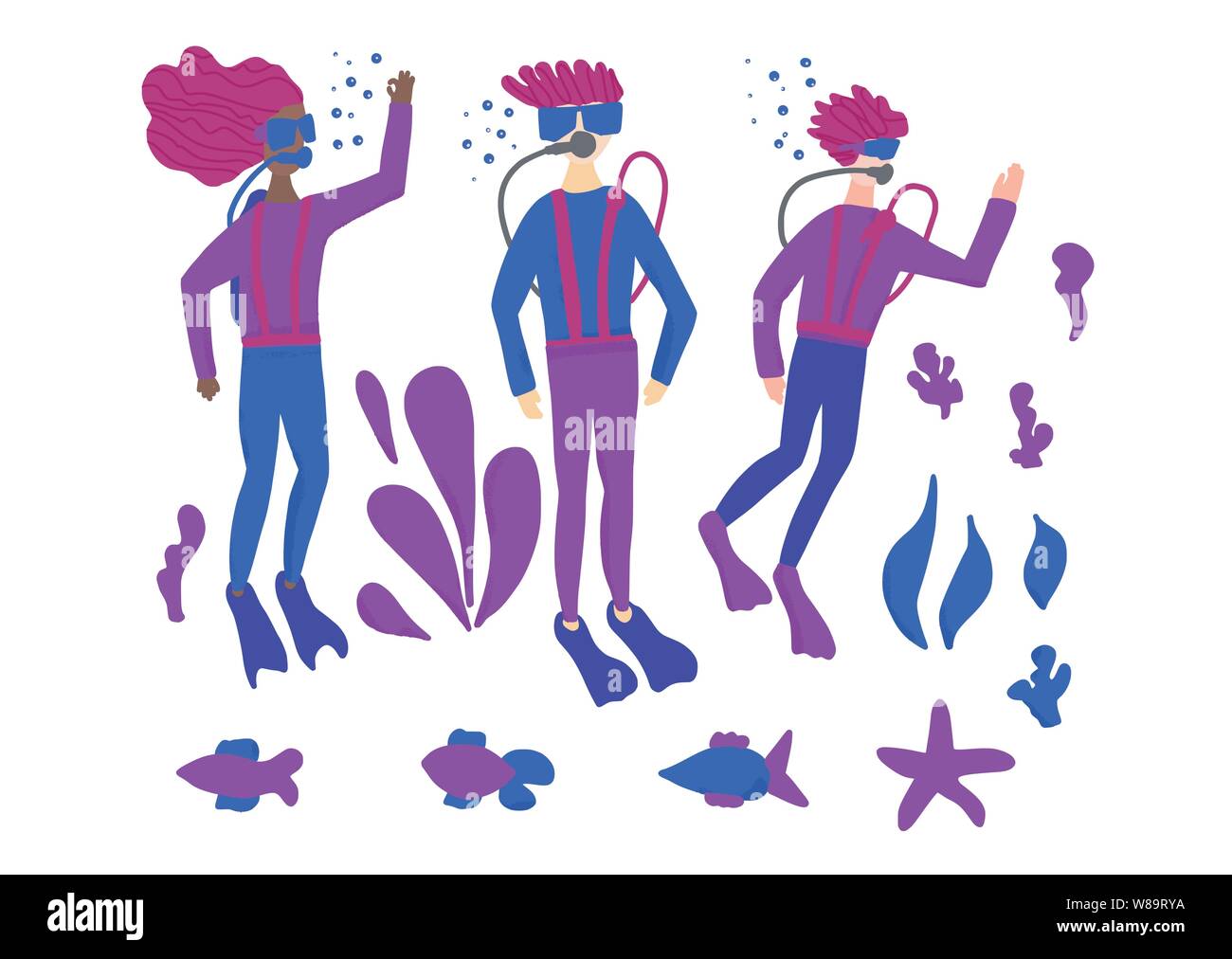 Two men swimming Stock Vector Images - Alamy