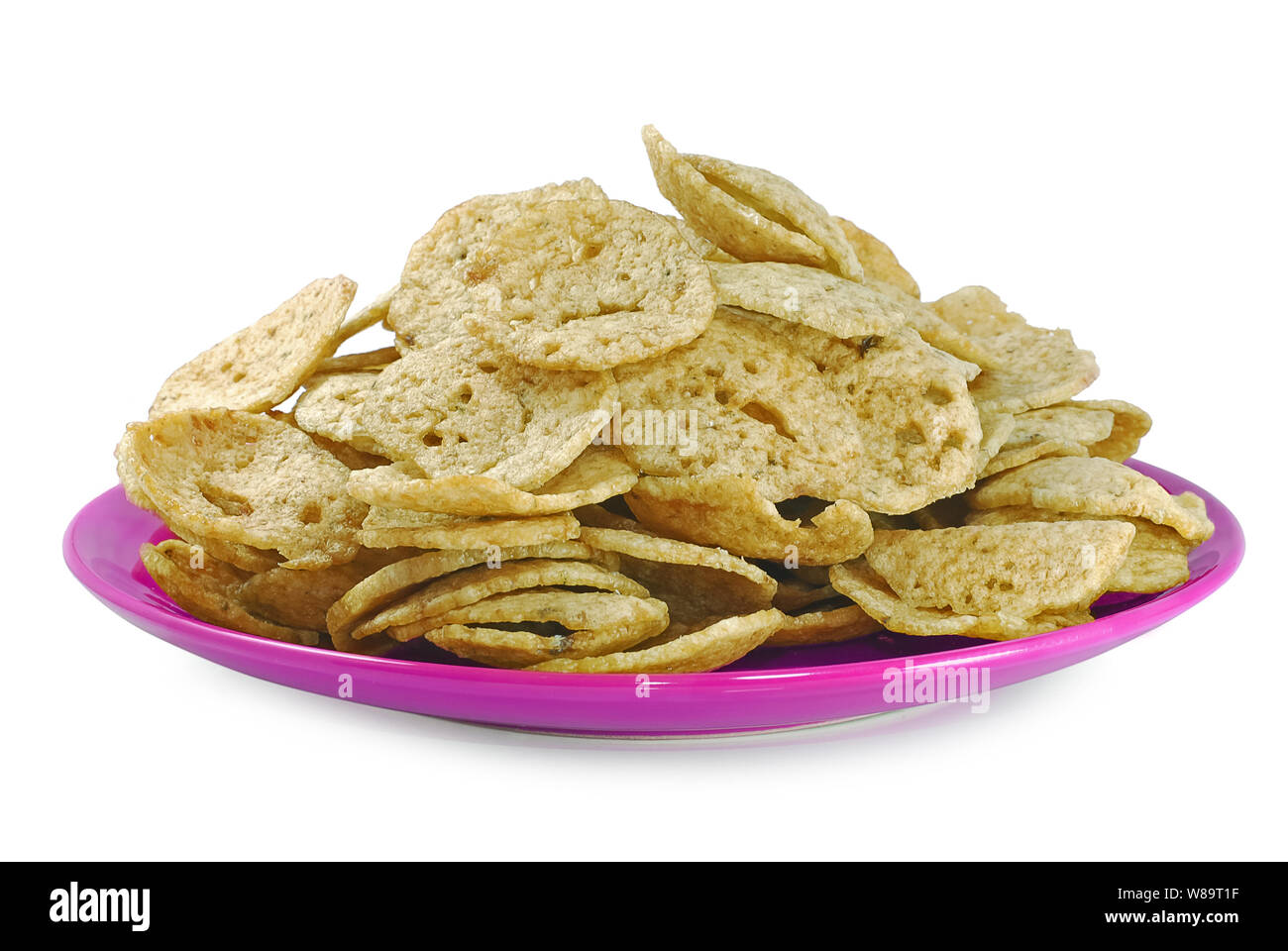 Crisp rice cakes, Shrimp rice crackers isolated on white background ...