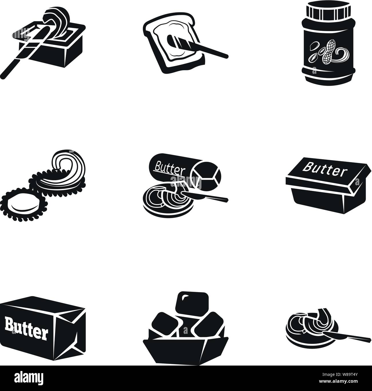 Eco butter icon set. Simple set of 9 eco butter vector icons for web ...