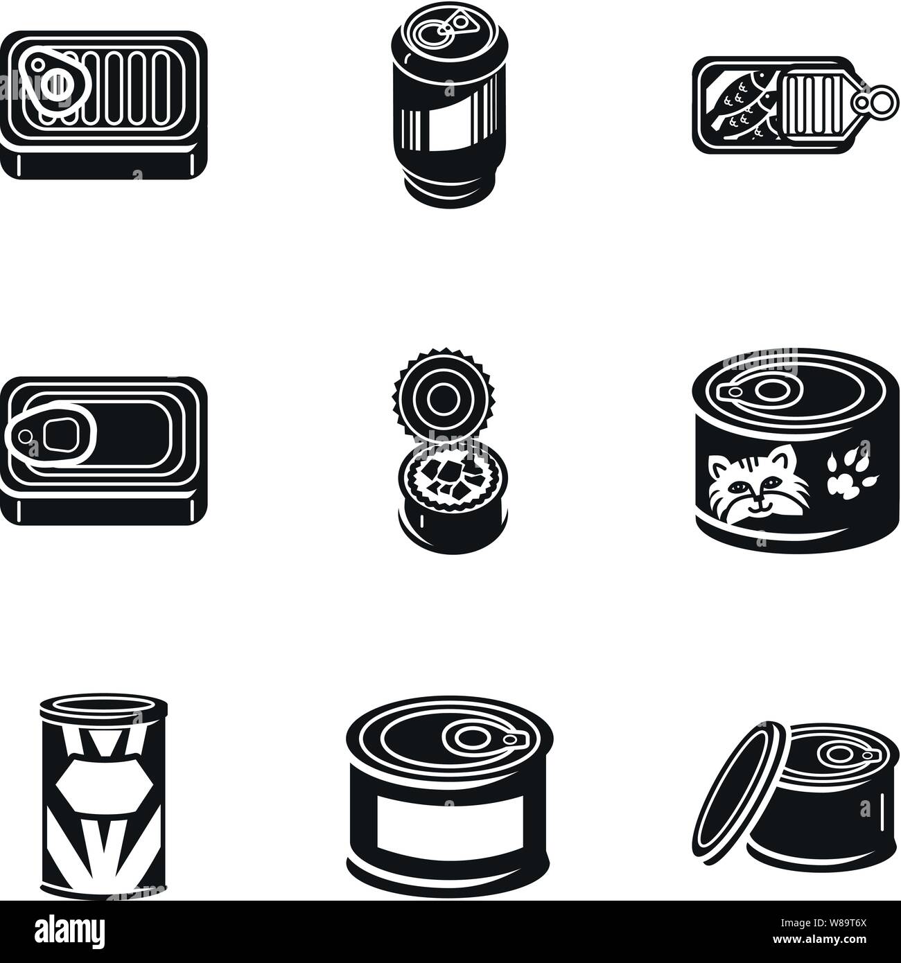 Conserve tin can icon set. Simple set of 9 conserve tin can vector ... Conserve tin can icon set. Simple set of 9 conserve tin can vector ...