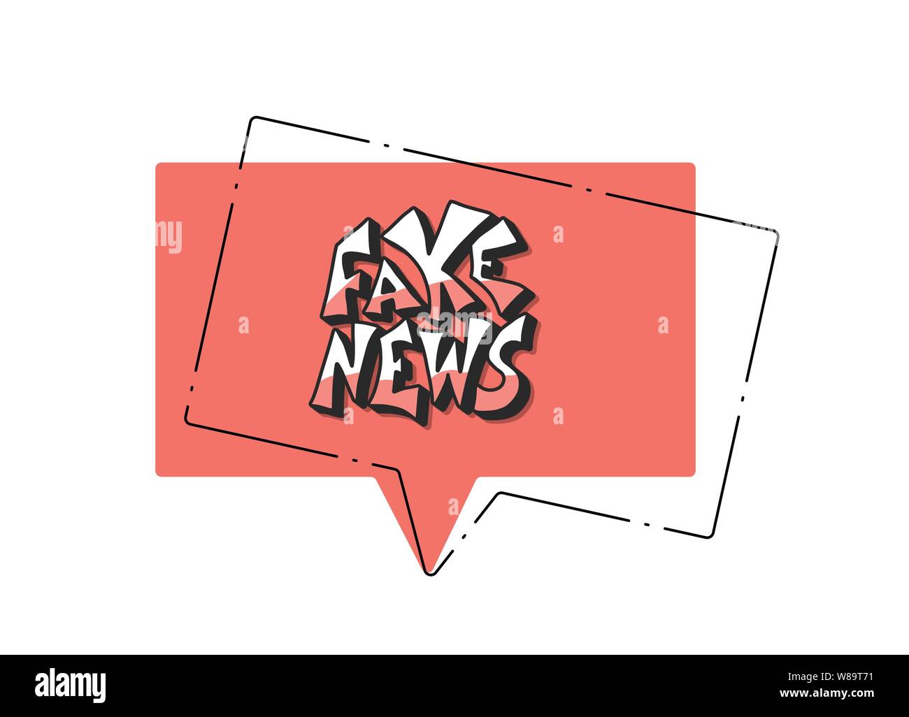 Fake news message with speech bubble. Banner design template with ...