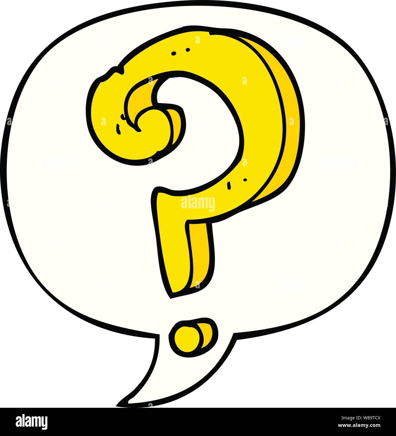 cartoon question mark with speech bubble Stock Vector Image & Art - Alamy