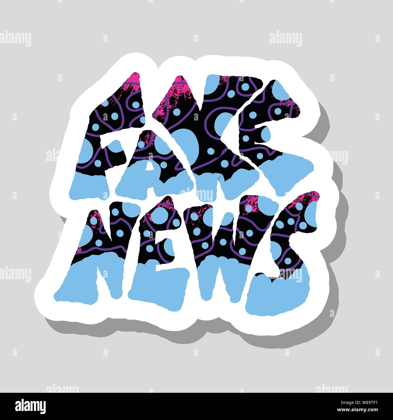 Fake news sticker. Banner design template with stylized phrase. Vector ...