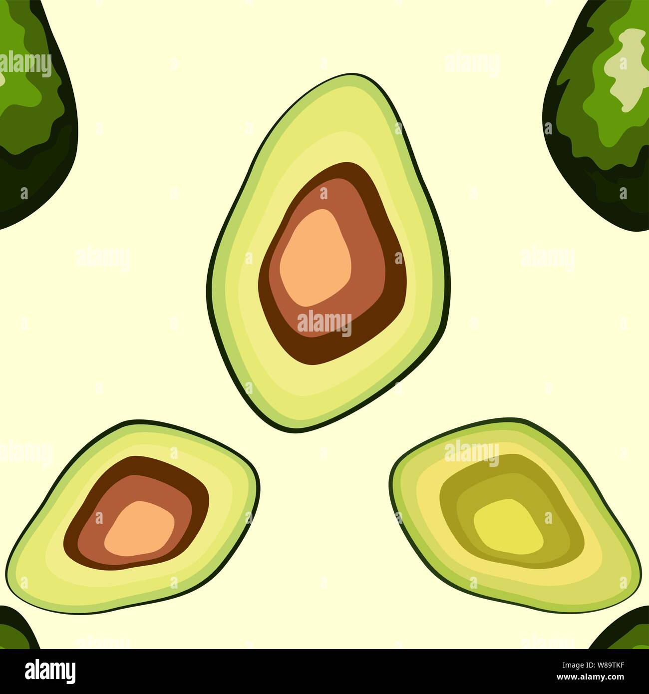 healthy food. Avocado print. Seamless pattern, print Stock Vector Image ...