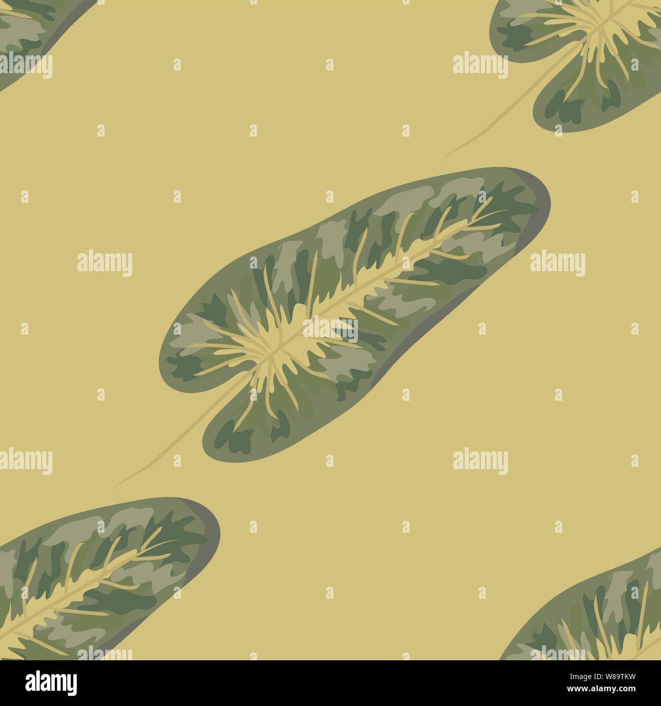 Tropical leaves realistic seamless pattern. Hawaiian exotic background ...